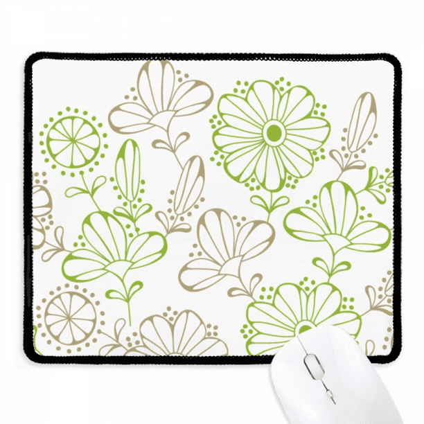 Fresh Flowers Grass Drawing Decorative Pattern Mousepad Stitched Edge ...
