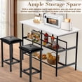 LEGAHOME Bar-style Kitchen Island Set with 2 Stools and Storage ...