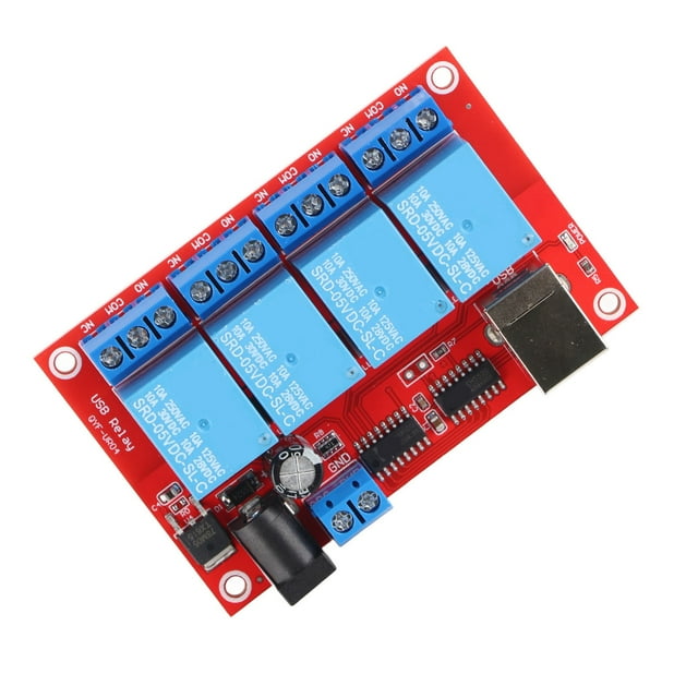 USB Relay Module, Multifunctional 10A 4 Channel Relay Module 3 ...