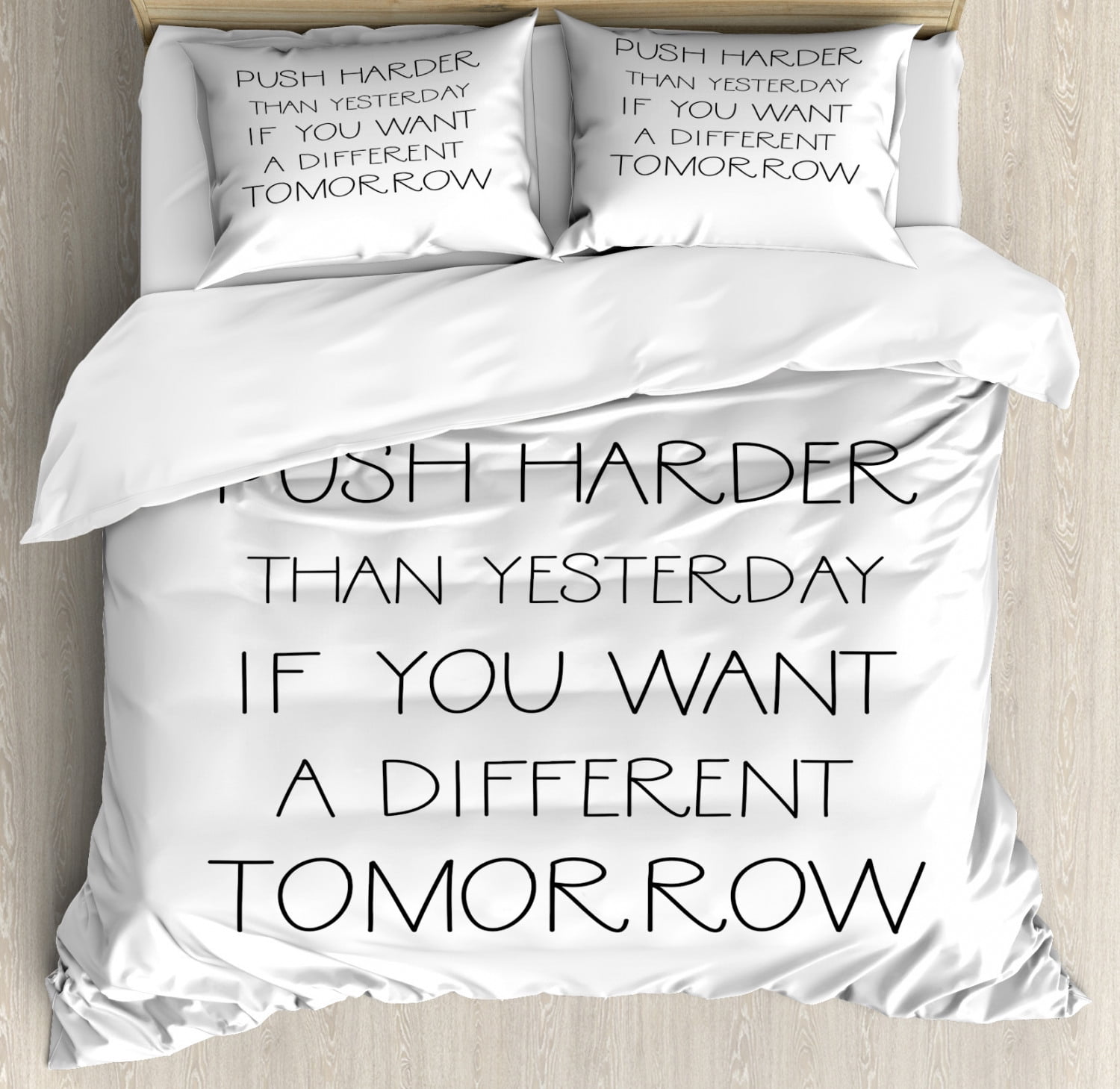 Inspirational King Size Duvet Cover Set, Push Harder Shape Your Future ...