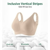Daystry Wireless Lace Vertical Stripe Full Coverage Supportive Pull Up ...