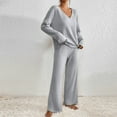 Yievot Womens Knit Pajama Sets Long Sleeve Top And Pants Matching