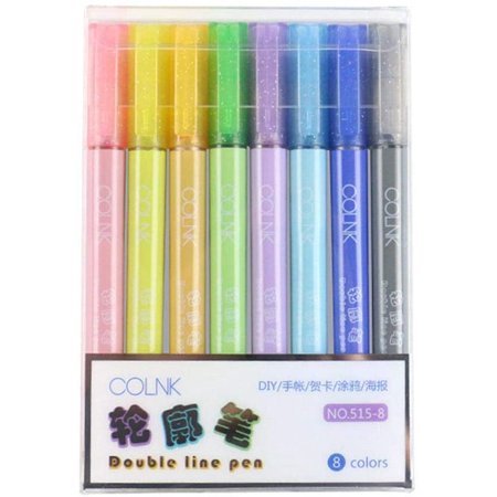 Flash Contour Pen Double Line Outline Pens Colourful Metallic Outline ...