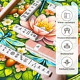 Mahjong Mat 31.5" x 31.5" Citrus Orange Floral Butterfly Mandala Green ...