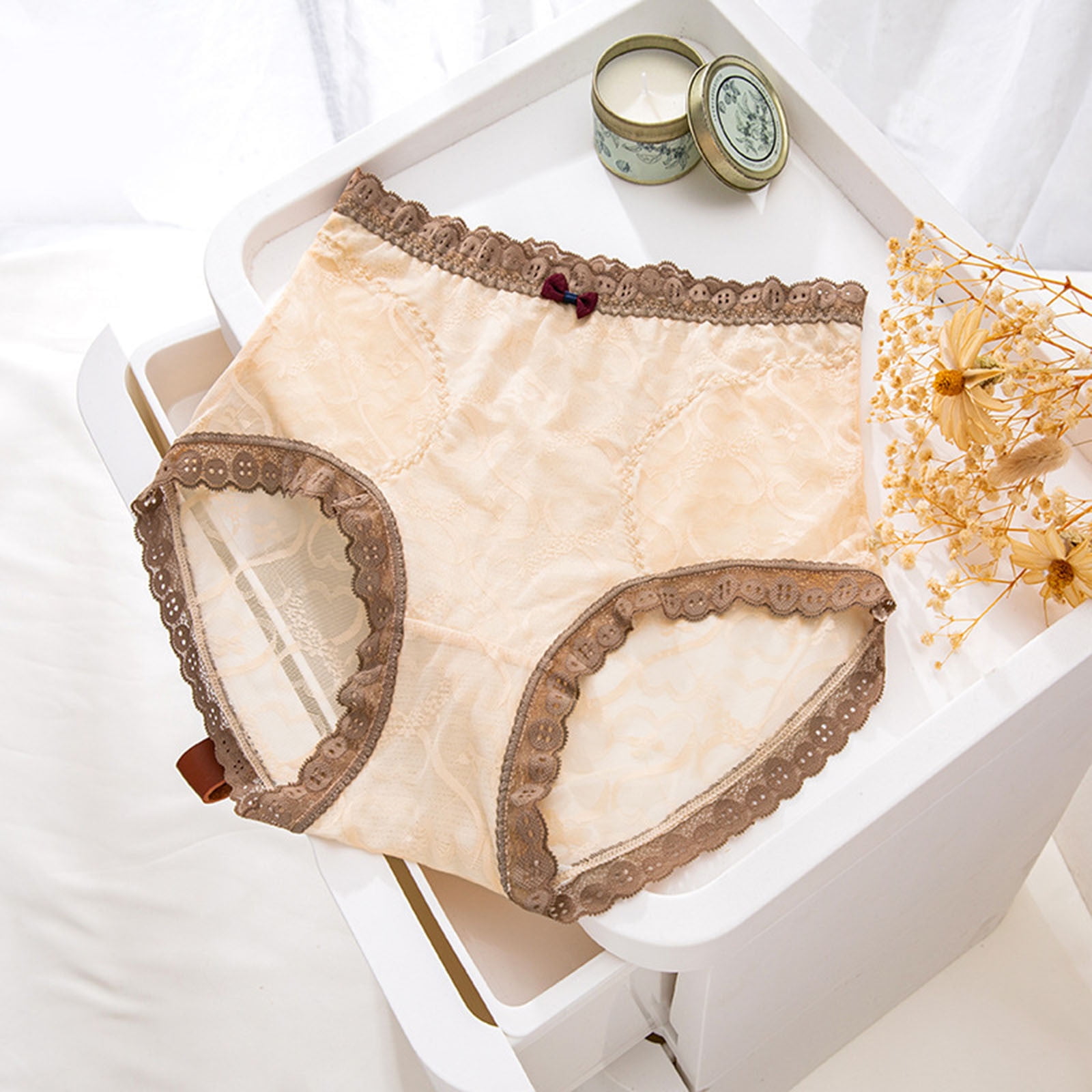 Rovga Panties For Women Female Lace High Waist Abdominal Colorblock ...