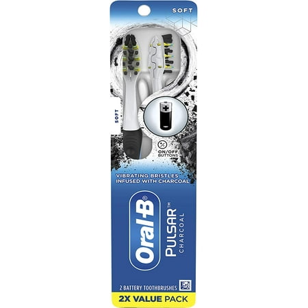 Oral-B Pulsar Battery Power Toothbrush with Charcoal Infused Bristles ...