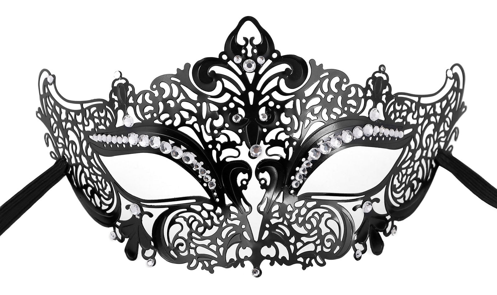 TAUT Metal Laser Cut Mask Opera Prom Party Masquerade Mask,Black Clear ...