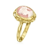 Ross-Simons Italian Pink Porcelain Cameo Ring in 18kt Gold Over ...