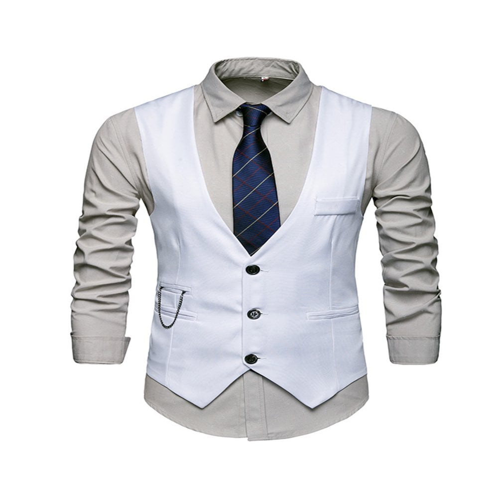 Click here for Pengxiang Men‘s V-Neck Sleeveless Slim Fit Jacket... prices
