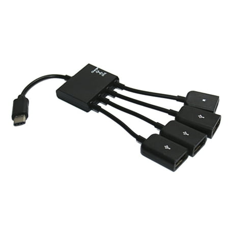 Type-C Male To 3 USB Femal 1 Micro USB Splitter High Speed Data Sync ...