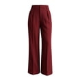 Aimik Women's High Waist Pleated Wide Leg Dress Pants Straight Leg ...