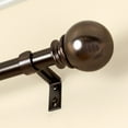 Ball 1" Single Drapery Rod & Hardware Set, 42"-120" Plated Oil Rubbed ...