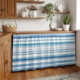Blue Stripes Cabinet Curtains for Kitchen 28"W x 51"L, Watercolor Ocean ...