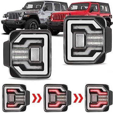 Winjet LED Tail Lights for Jeep Gladiator JT 2019-2021, Black Housing ...