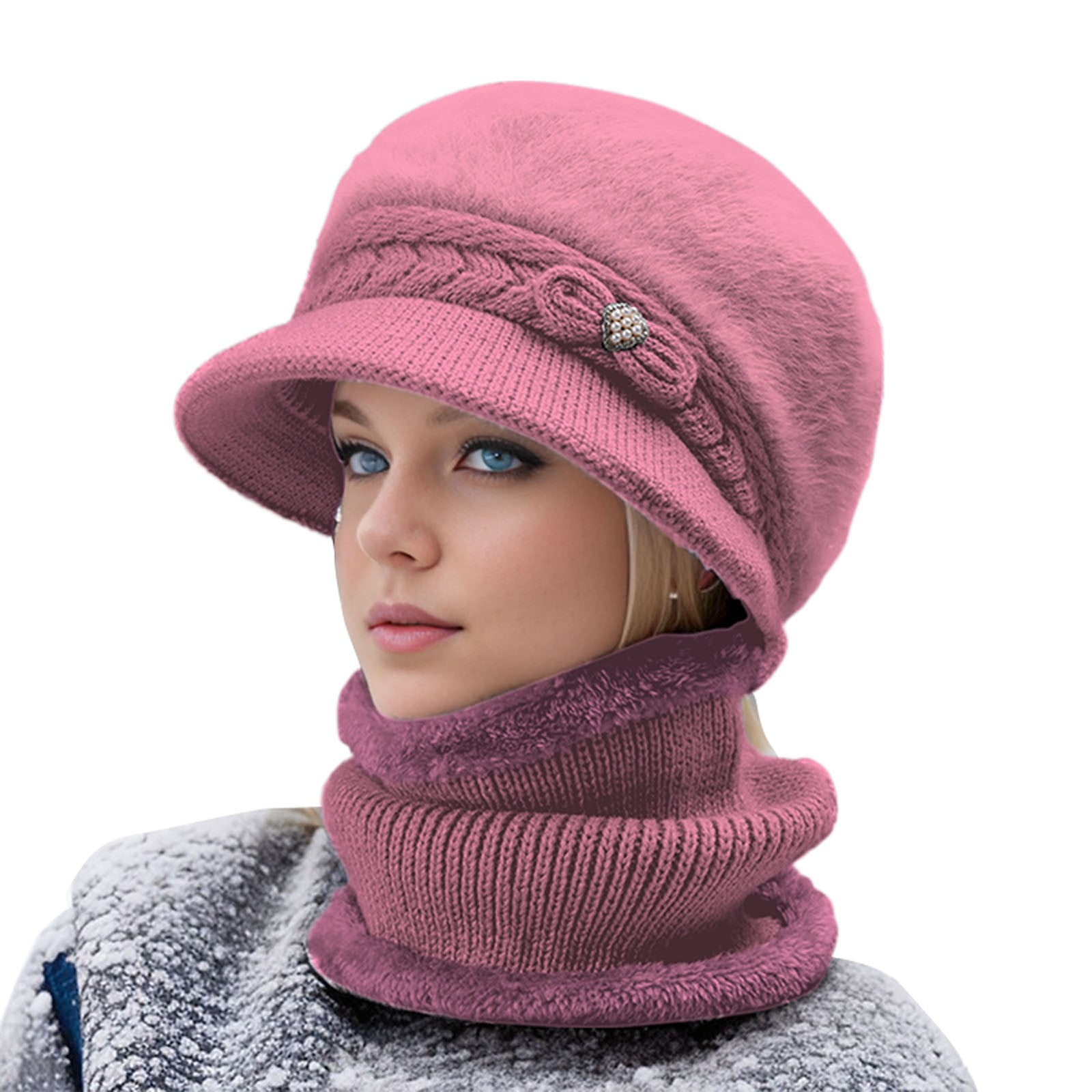 Click here for Endives Womens Knitted Warm Basin Hat Padded Cotto... prices