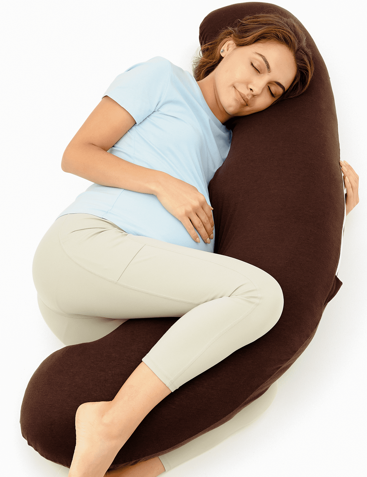 Momcozy Pregnancy Pillows for Side Sleeping, J Shaped Maternity Pillow ...