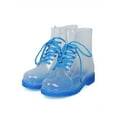 New Women Red Ruby Gum-1 Clear Lace Up Lug Sole Combat Rain Boot ...