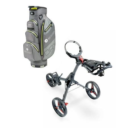 Motocaddy Cube 3 Wheel Foldable Push Caddy with Golf Club Bag, Lime ...