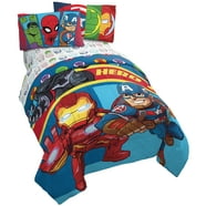 Marvel Avengers Twin Size Bed-in-a-Bag: Comic Cool Kids Bedding Set w ...