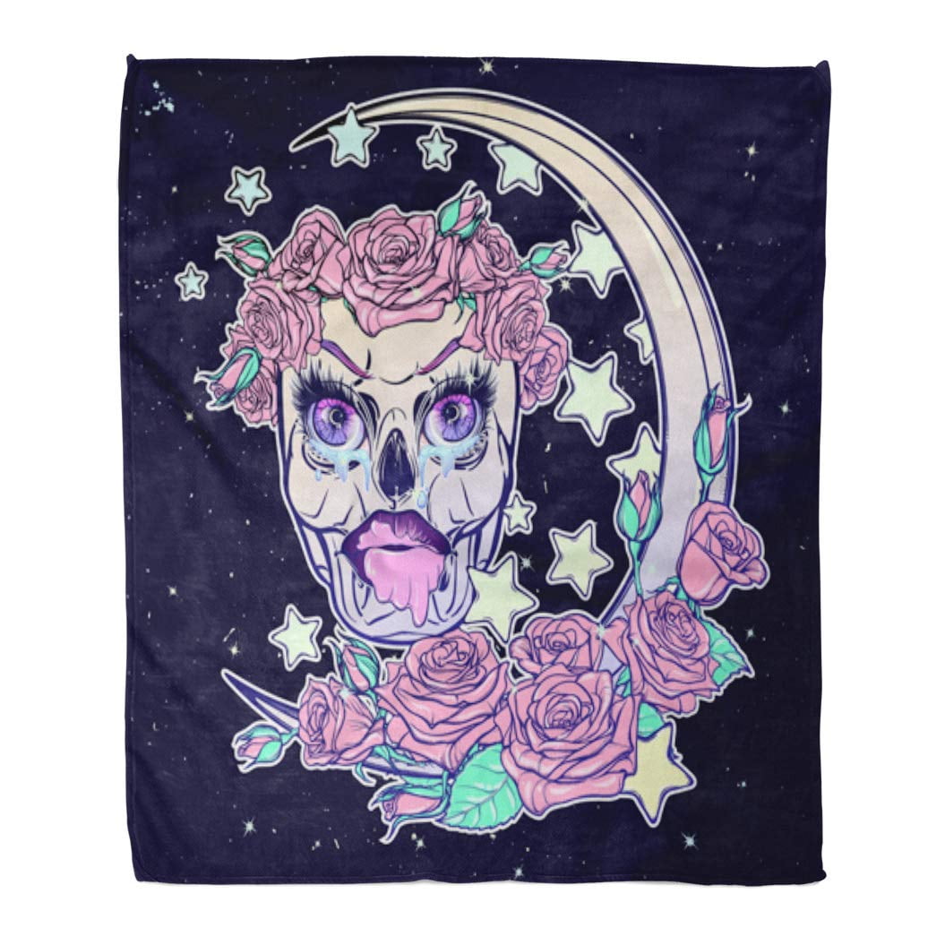 SIDONKU 58x80 inch Super Soft Throw Blanket Kawaii Night Sky ...