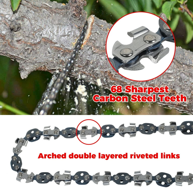 OKYMOTOR 53 Inch Hand Rope Chain Saw Sharp Manual Tree Limb Chain Saw with 68 Teeth Folding Pocket Rope Chainsaw Tree Cutting Tool for Gardening