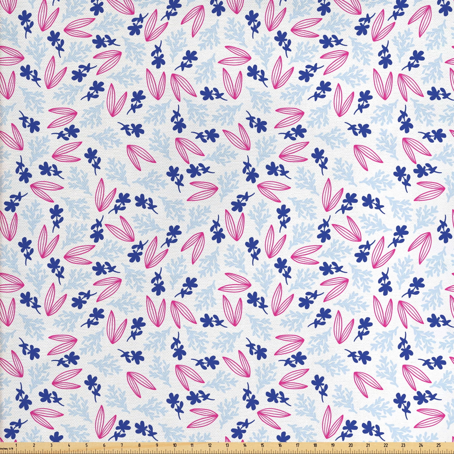 Botanical Fabric by the Yard, Creative Hand Drawn Style Modern Floral ...