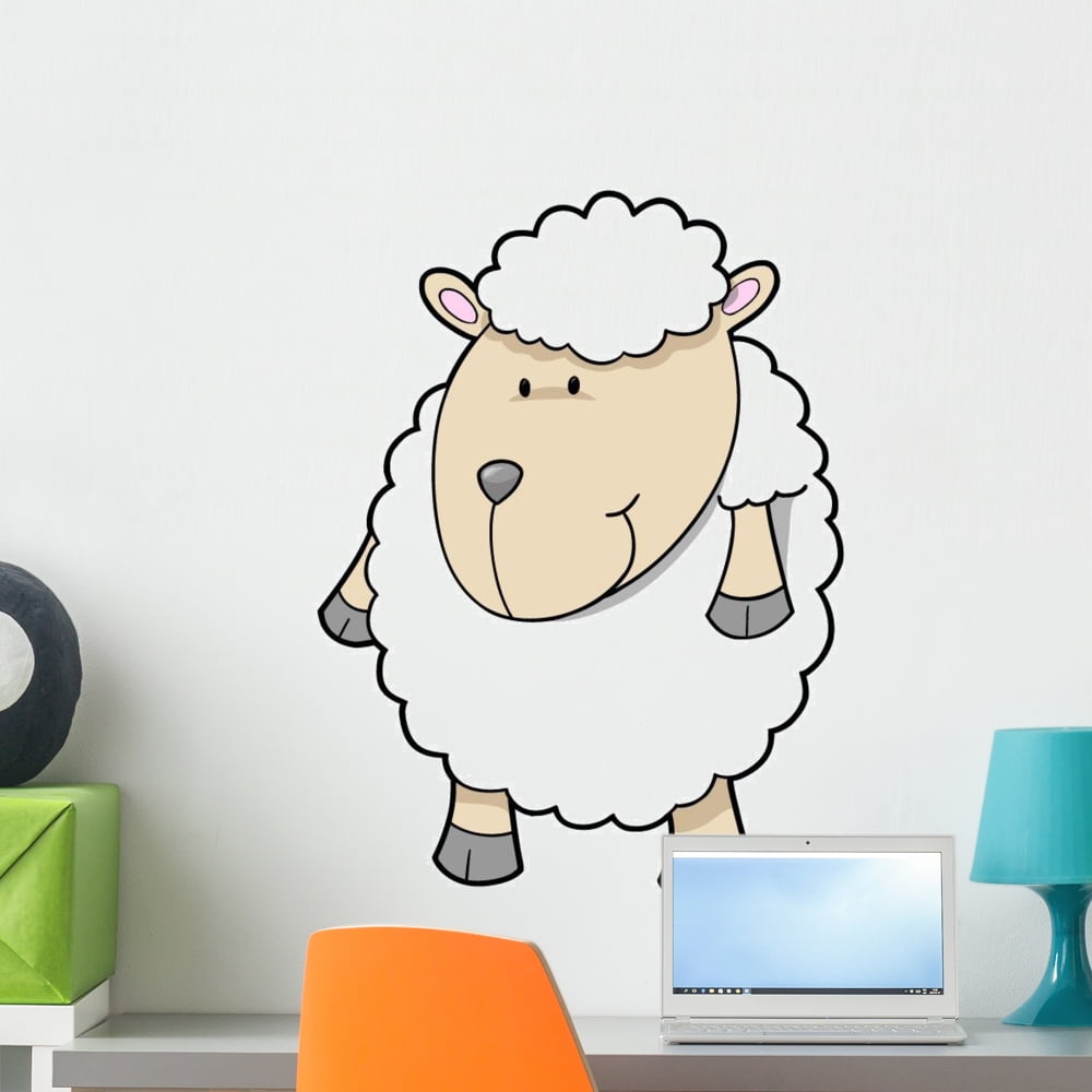 Cute Little Baby Sheep Wall Decal Sticker, Wallmonkeys Peel & Stick ...