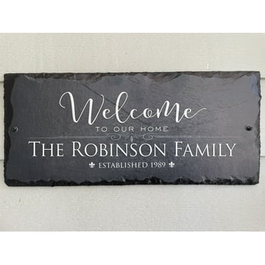 Beautifully Handcrafted and Customizable Slate Home Address Plaque (12 ...
