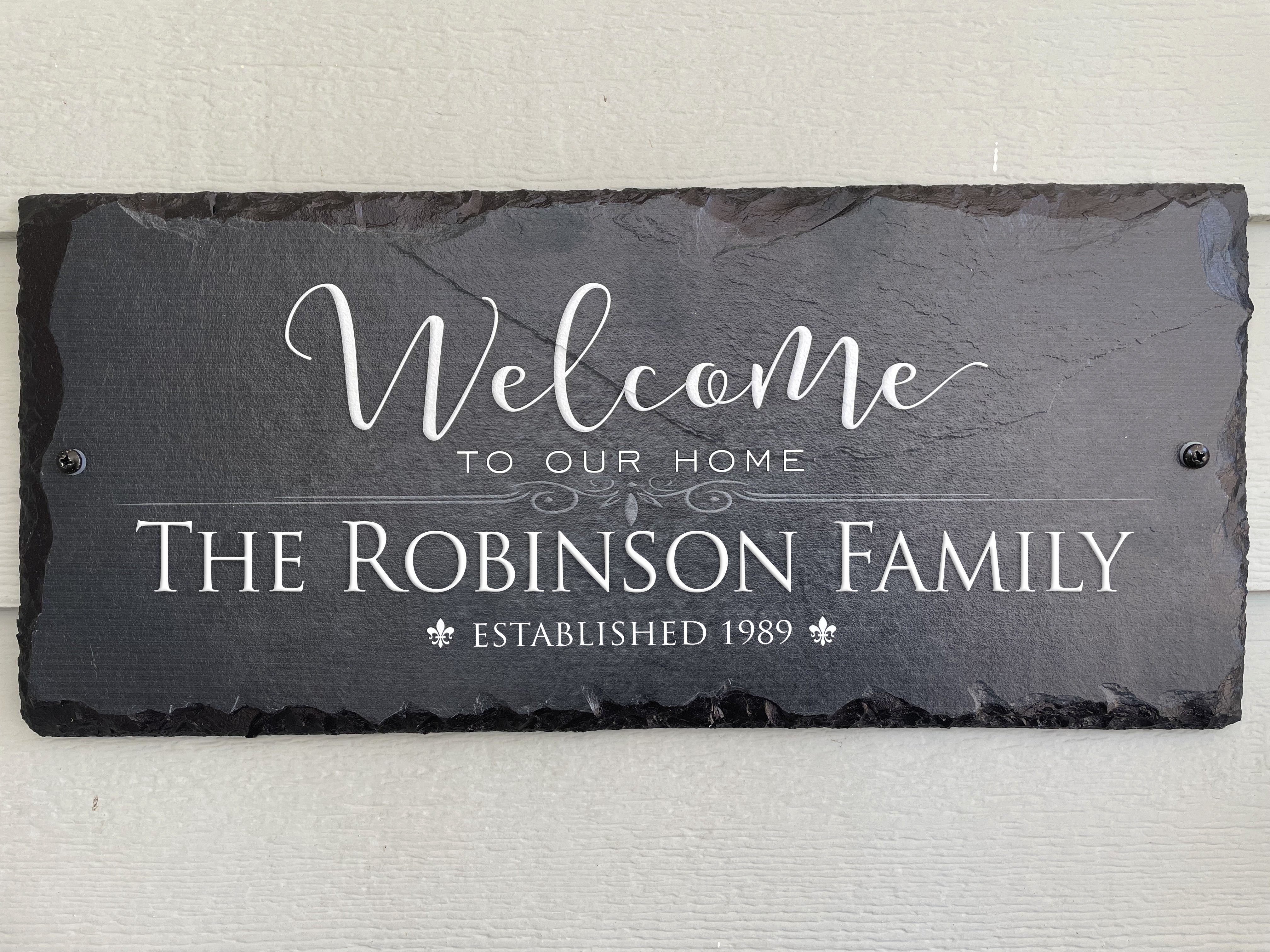 Beautifully Handcrafted and Customizable Slate Home Address Plaque (12 ...