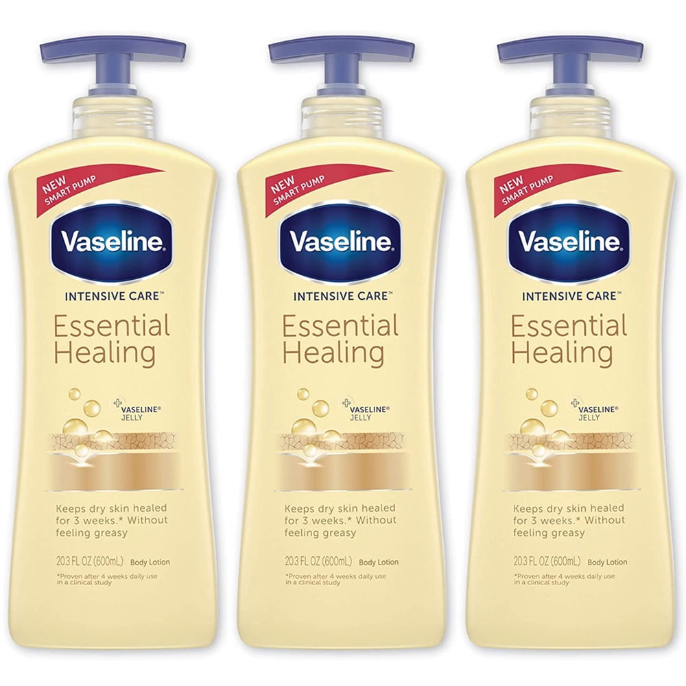 Pack of (3) Vaseline Intensive Care Essential Healing Lotion 20.3 oz ...