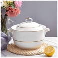 Ceramic soup tureen with lid, bowl for restaurant tableware set serving ...