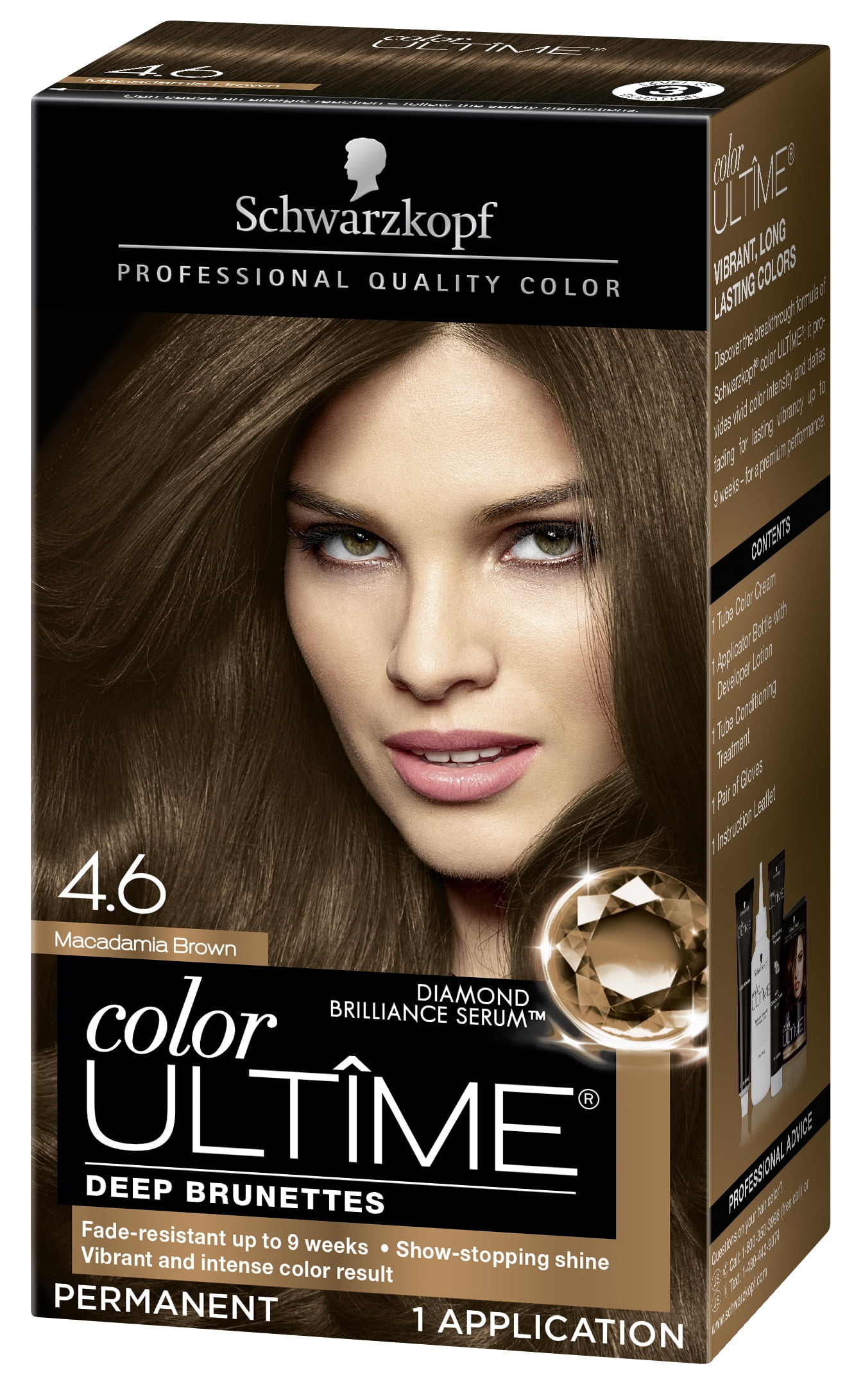 Schwarzkopf Color Ultime Deep Brunettes Hair Color 4.6 Macadamia Brown ...