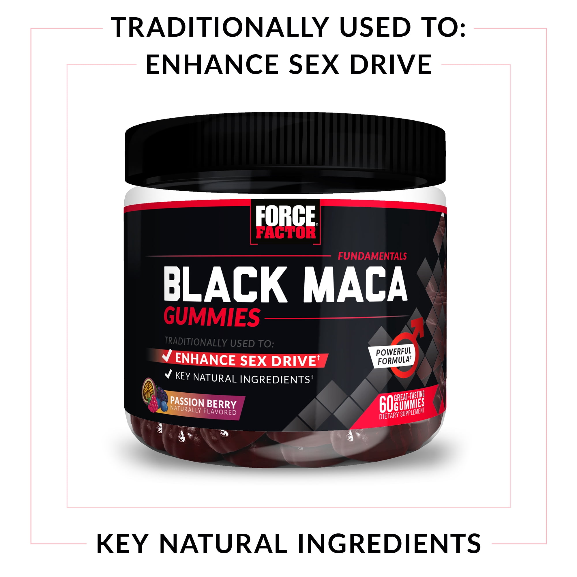 Buy Force Factor Black Maca Gummies, Black Maca Root to Enhance Male ...