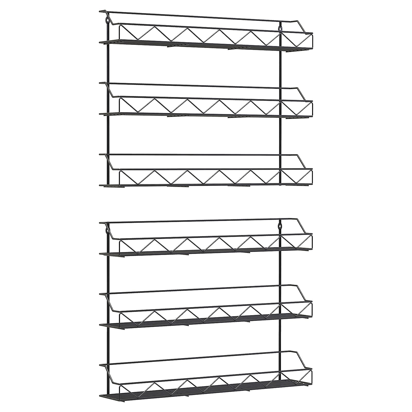 2 Pack 3 Tier Metal Spice Rack Wall Mount Spice Organizer for Kitchen ...
