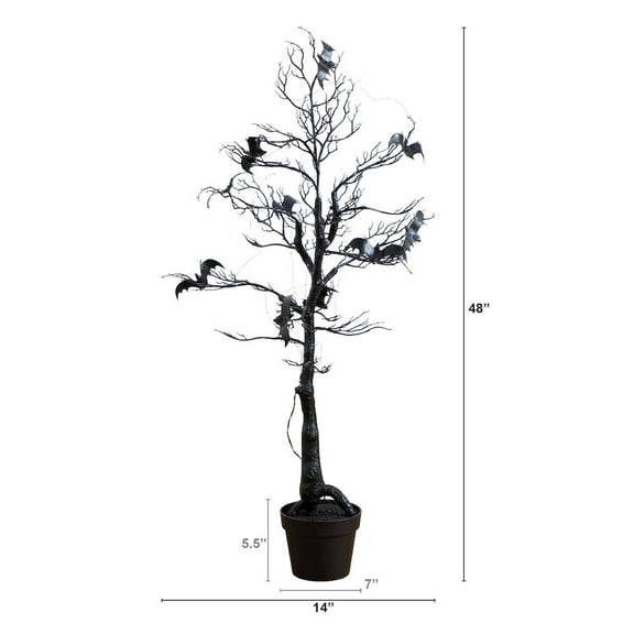 Nearly Natural 6ft. Pre-Lit Artificial Halloween Twig Tree with 480 ...