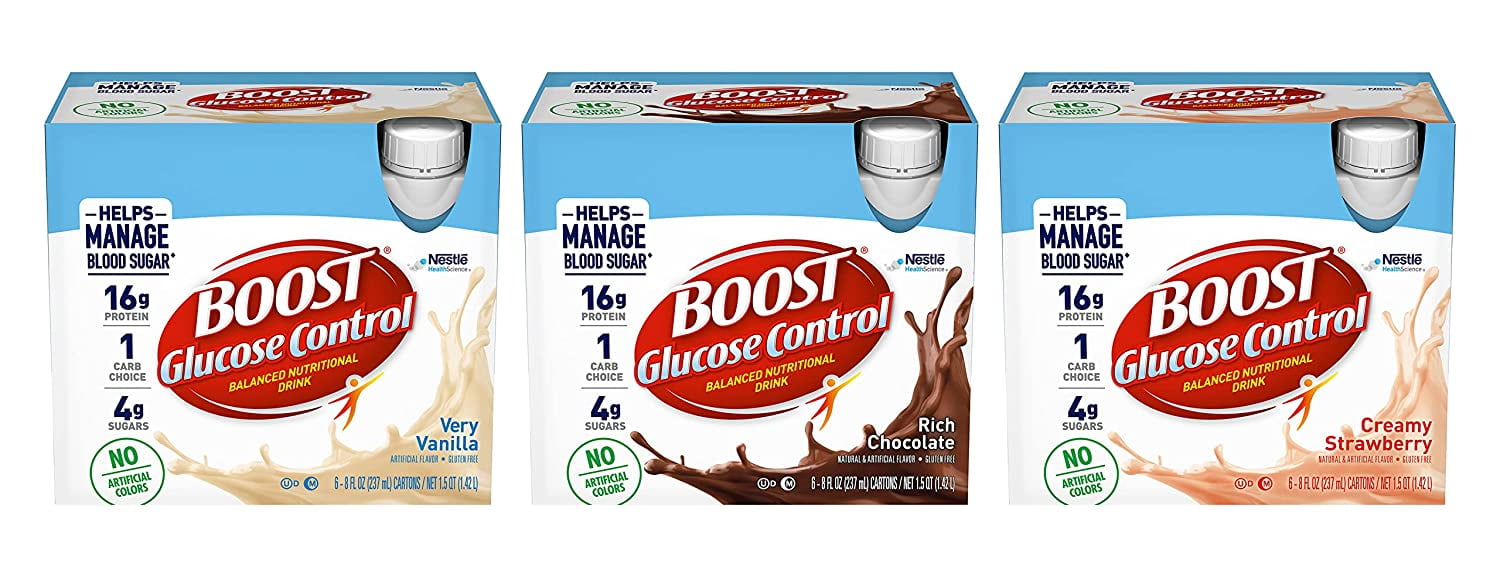 Boost Glucose Control Nutritional Drink Variety Pack, 1 Chocolate, 1 ...