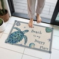 Blue Sea Turtle Door Mat 20x31.5 Inch Beach Happy Place Seashell ...