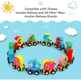 12PCS Train Toys for 2 3 4 Year Old, Wooden Train Set Toy for Toddler ...