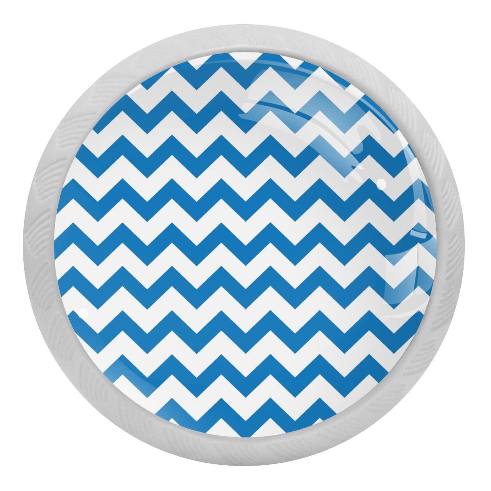 4PCS Round Navy Chevron Cabinet Fluorescence Knob Glowing in the Dark ...