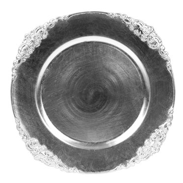 Marble Charger Plates, 4-Pack Faux White Gray Marble Luxury Plates for ...