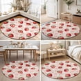 Area Rug 48in, Country Strawberry Daisy Flower Floor Carpet Living Room ...