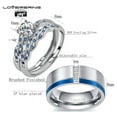 Adjustable size Wedding Ring Sets His And Hers Couples Women 925 ...