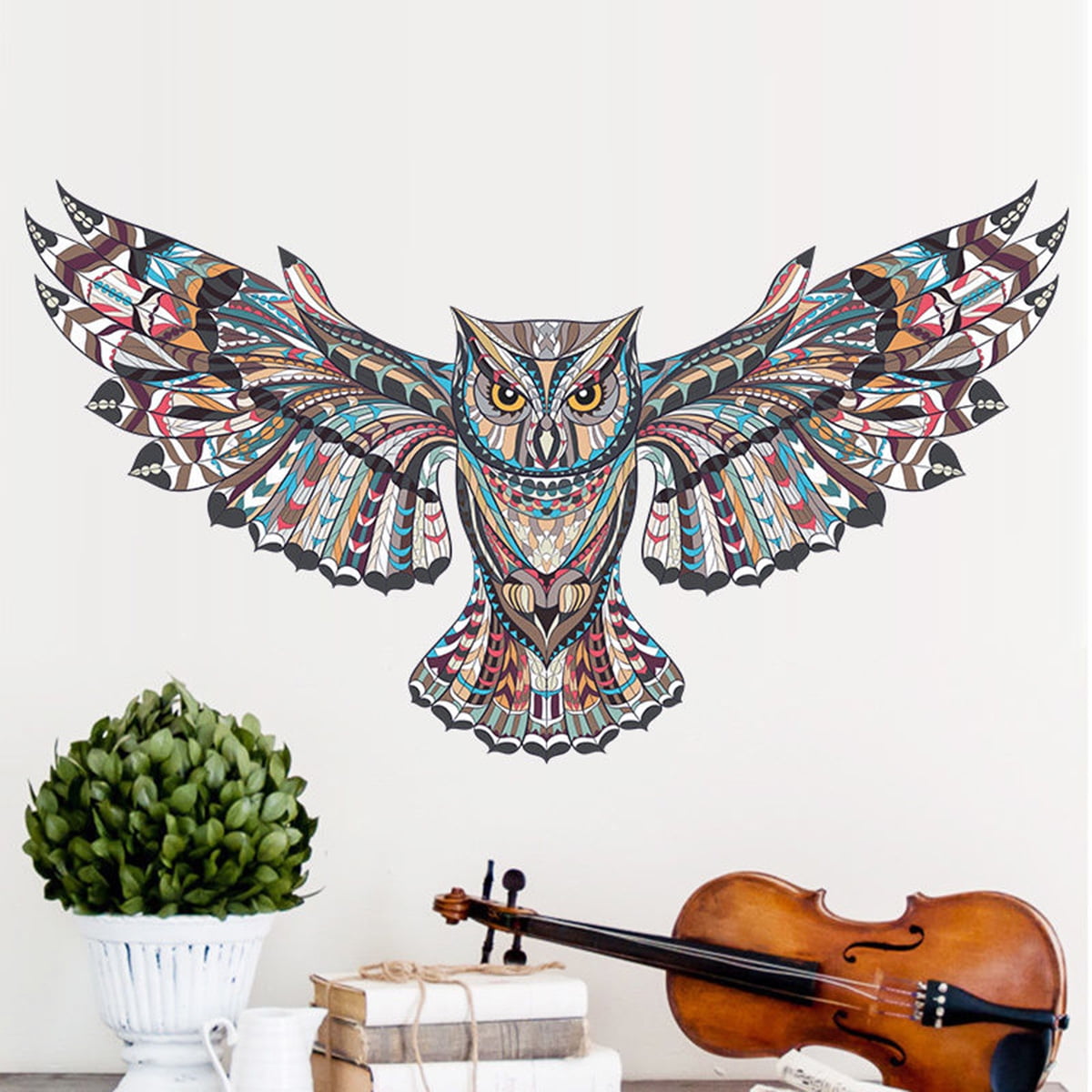 Creative Spreading Wings Flying Owl Large Owl Wall Decal Wall Sticker