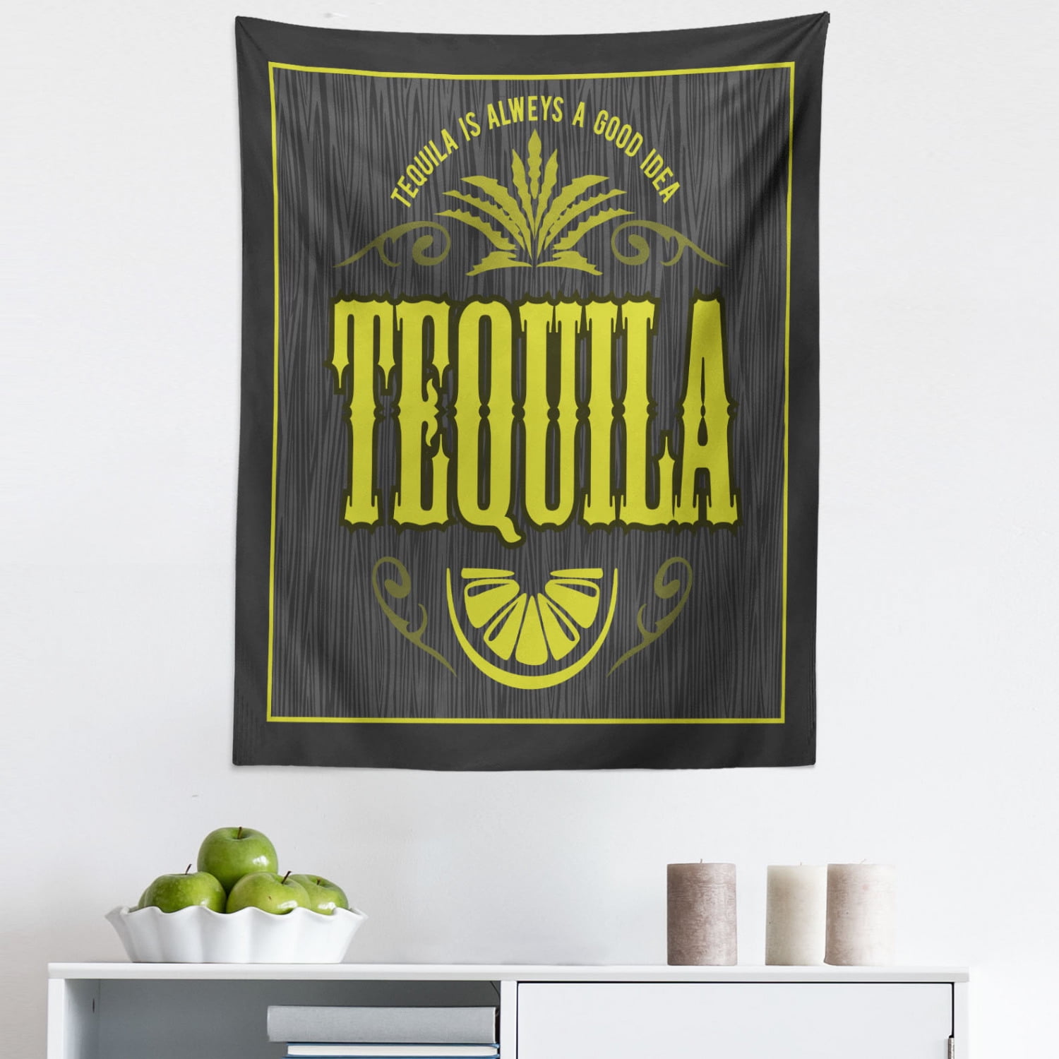 Tequila Tapestry, Vintage Alcohol Themed Design with Typography and ...