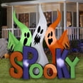 Gemmy Halloween Inflatable Ghosts with "Spooky" Sign, 8 ft Tall, Multi ...