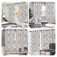 Bulldog and Dog Paw Print White Blackout Curtains,Triple Weaved Fabric ...