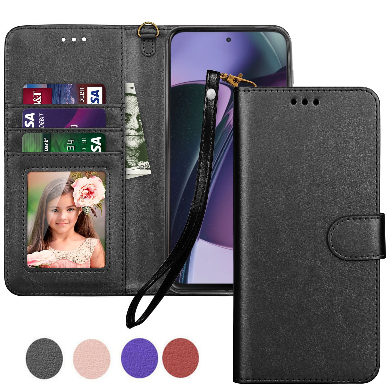 For Motorola Moto G Stylus 5G 2023 Wallet Case, Takfox PU Leather [3 Card Slots] ID Credit Card ...