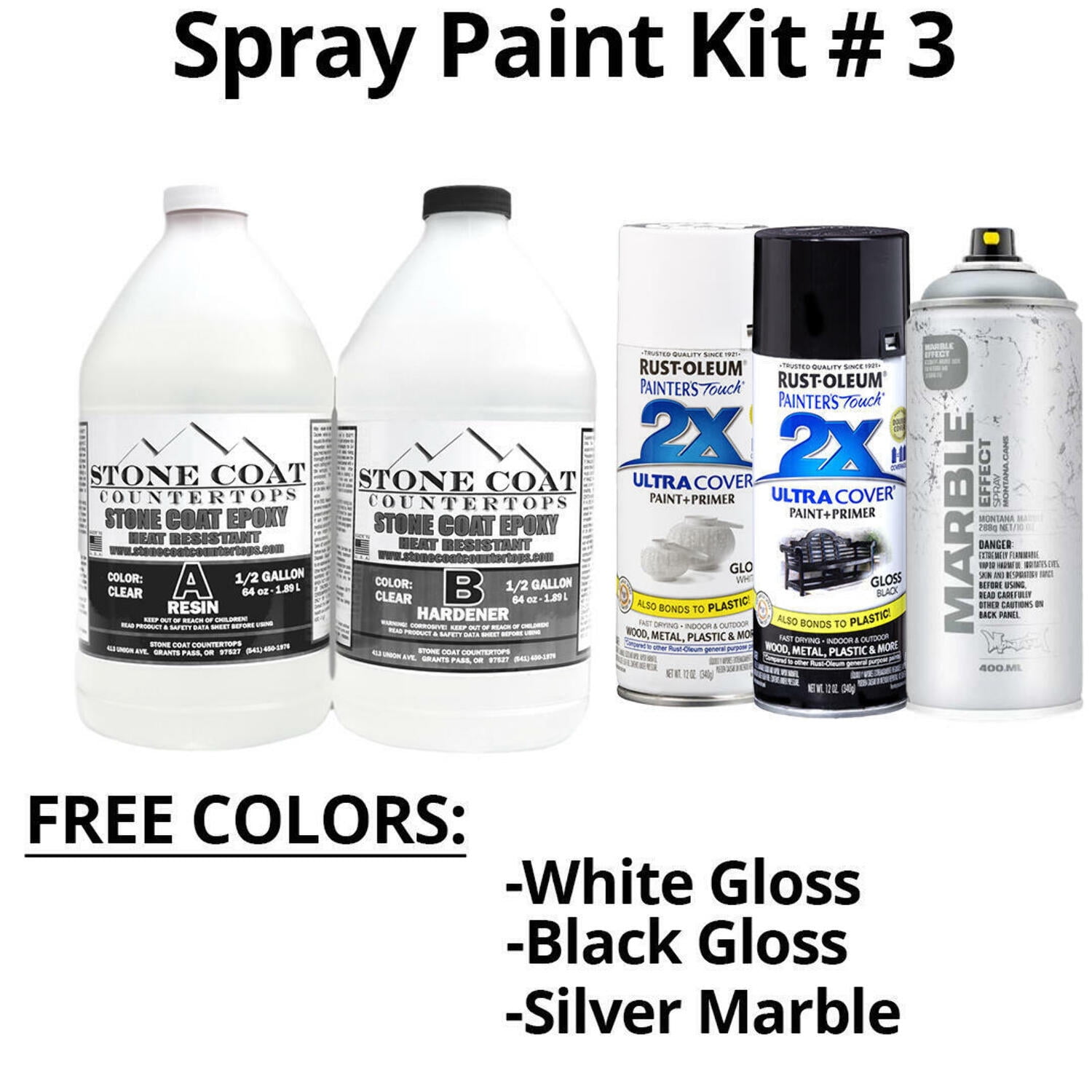 Buy Stone Silver Epoxy Resin Kit w Stone Coat Countertops Epoxy ...