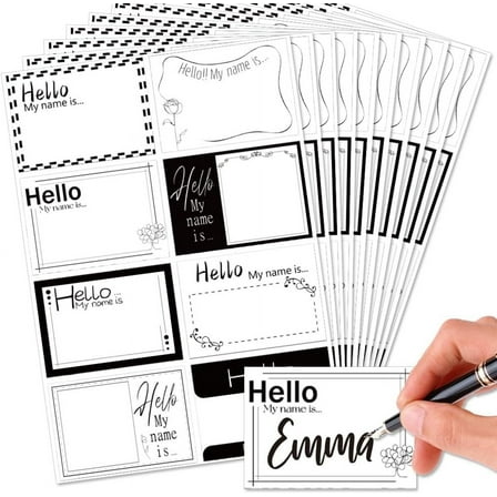 LotFancy Self-Peel 500Pcs Sticky Name Tag Stickers, 3.5x2.25 in ...