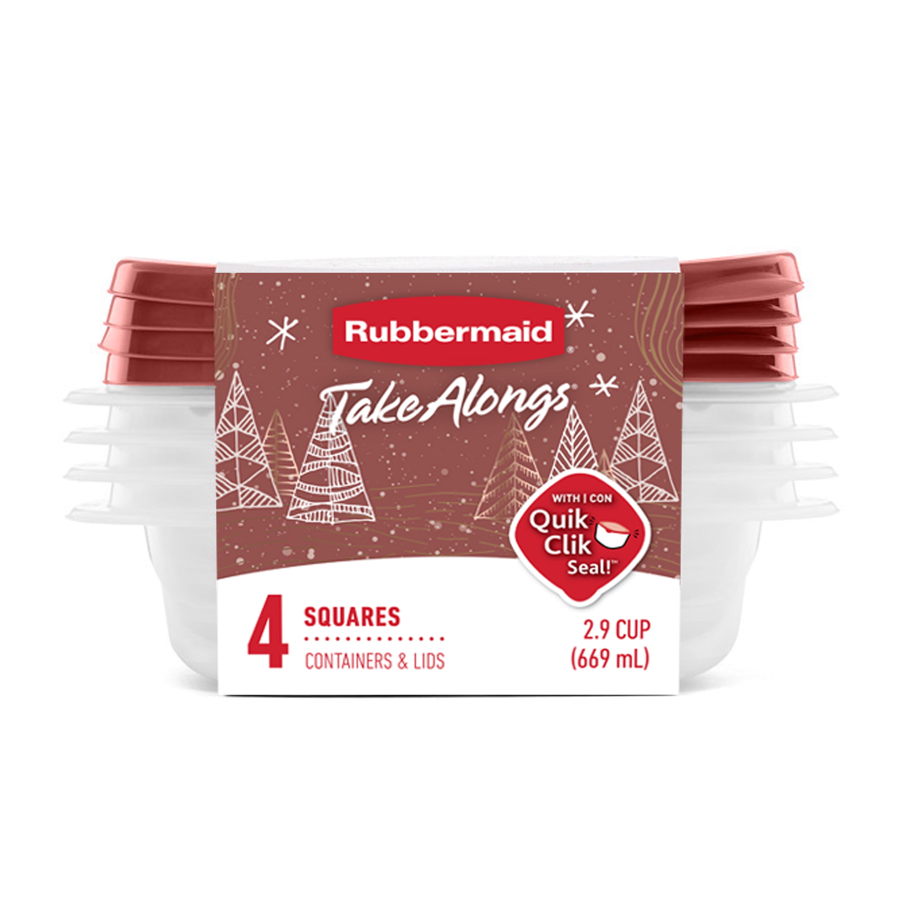 Rubbermaid TakeAlongs 2.9-Cup Food Storage Containers, Meal Prep ...